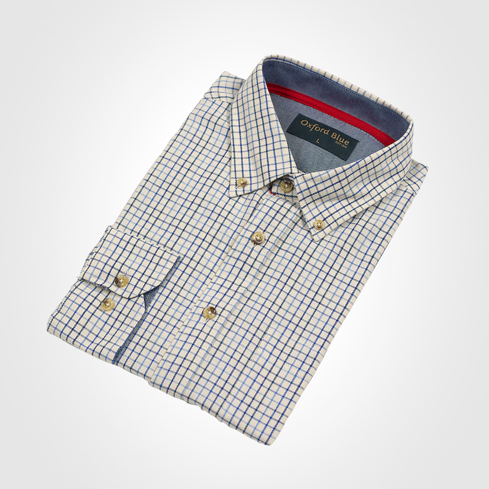 LONDON TATTERSALL SHIRT NAVY – Scottish House