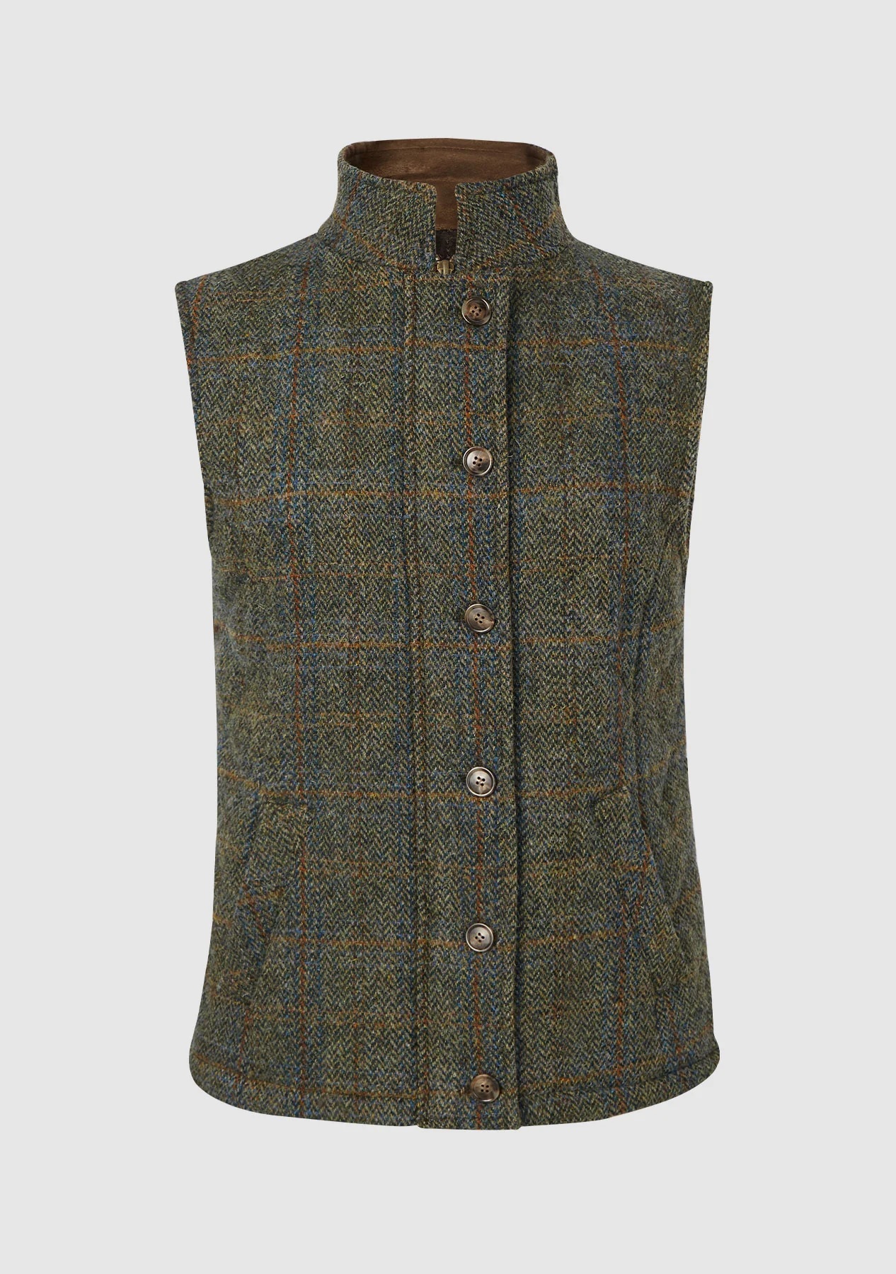 ANDI HARRIS TWEED® LADIES GILET – GREEN MULTI – Scottish House